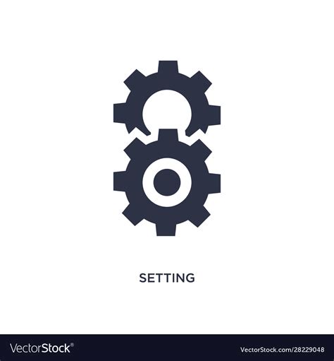 Setting Icon On White Background Simple Element Vector Image