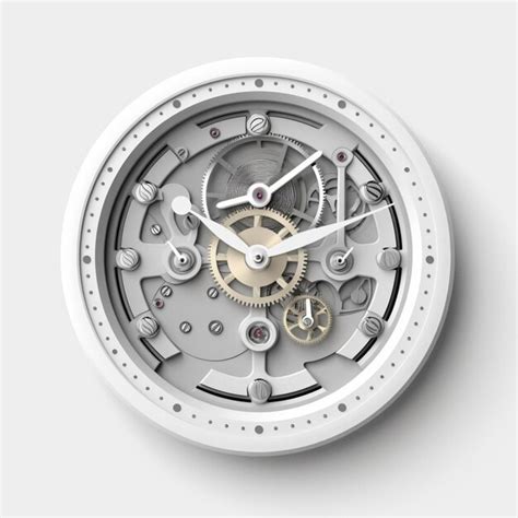 Premium Ai Image There Is A Clock With A White Face And A Silver Clock Face Generative Ai