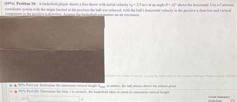 Solved 10 Problem 10 A Basketball Player Shoots A Chegg