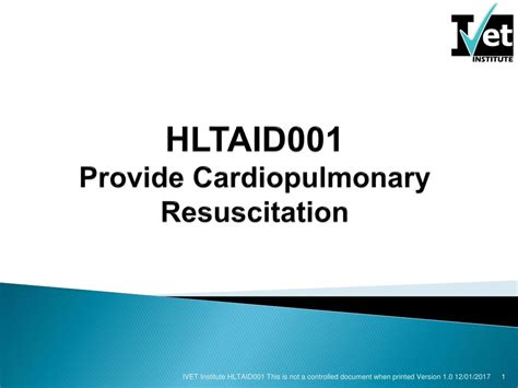 PPT HLTAID001 Provide Cardiopulmonary Resuscitation PowerPoint