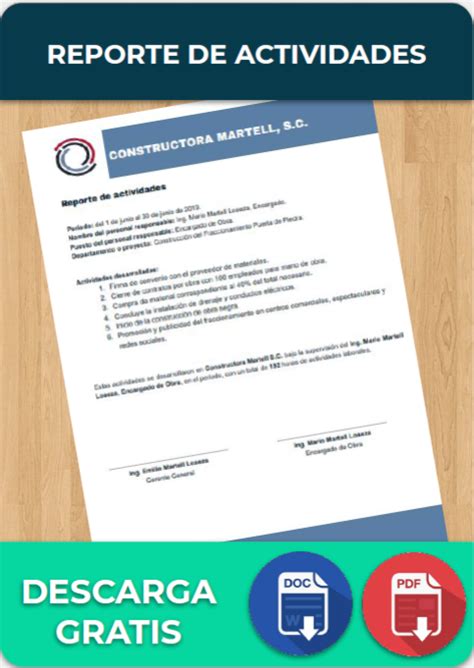 Reporte De Actividades Ejemplos Formatos 2022 2022