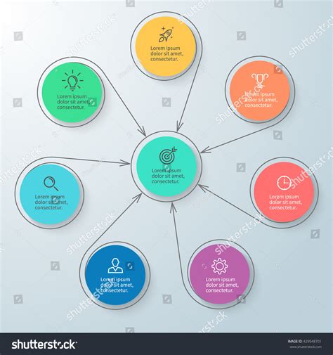 Outline Circular Infographic Central Element Chart 스톡 벡터 로열티 프리 Shutterstock