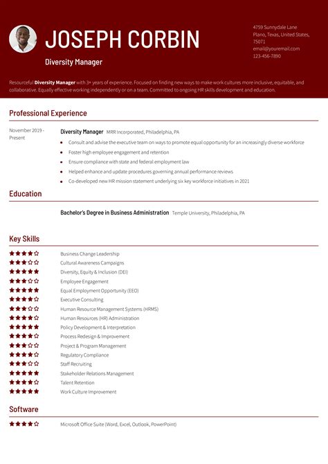 Best Diversity Manager Resume Examples And Templates For 2026