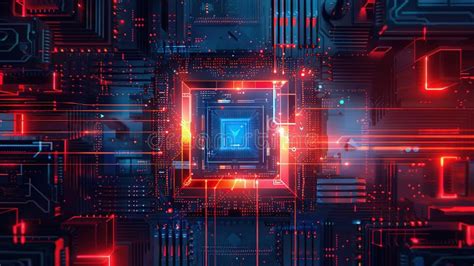 Futuristic Central Processor Unit Powerful Quantum Cpu On Motherboard