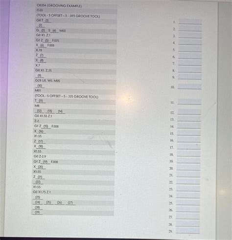 Solved Grooving Program In This Example Program Only The