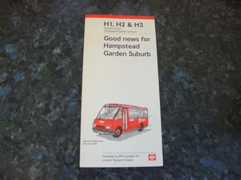 Mtl London Bus Timetable Routes H1 H2 H3 June 1996 Used Con £0 99