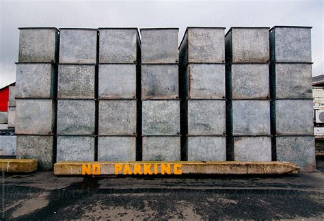 Industrial Storage Crates Stacked On Top Of One Another By Stocksy