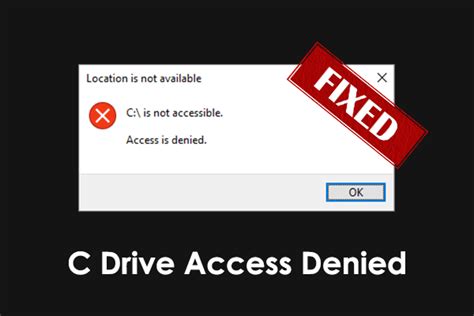 C Drive Access Denied On Windows Best Fixes And File Extraction