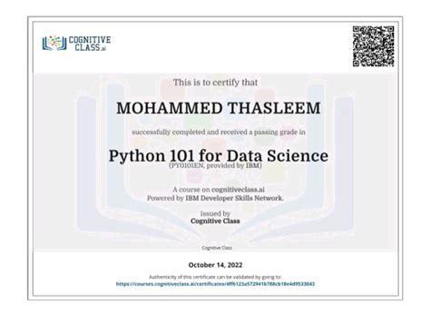 I Am Glad To Share That I Have Completed The Course On Python 101 For Data Science Which Was