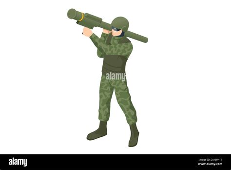 Isometric Special Forces Soldier Police Swat Team Member Army Soldier