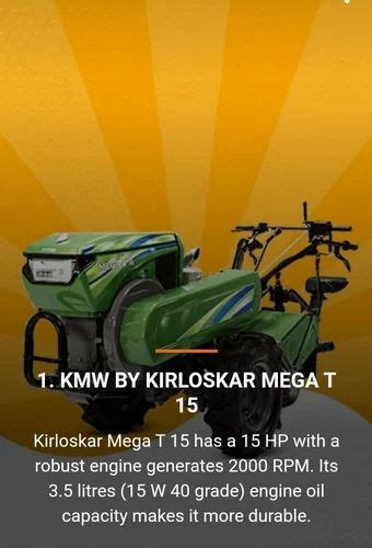 Kirloskar Power Tiller Mega T 15 At ₹ 240000piece Kmw Tiller In Tihu