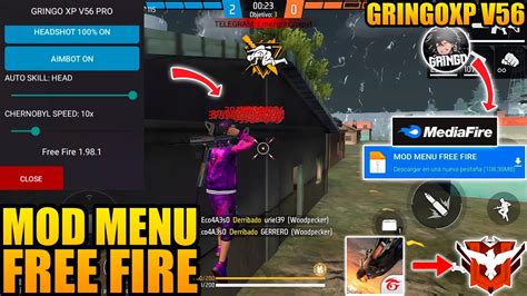 Nuevo MOD MENU Free Fire Gringo XP V Mediafire Atravezar Paredes Anti Blacklist
