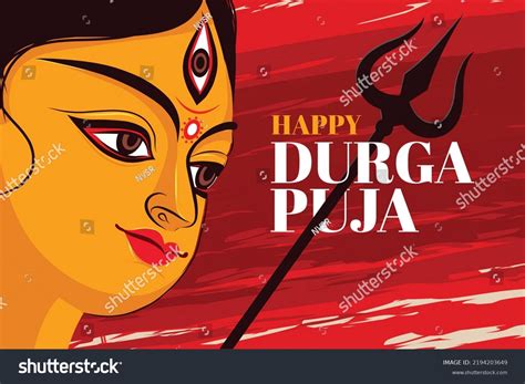 Illustration Goddess Durga Face Happy Durga Stock Vector Royalty Free