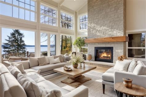 Premium AI Image Gorgeous Living Room In New Luxury Home With