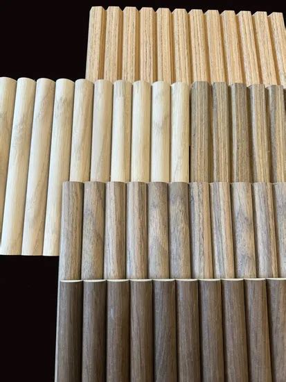 Flexible Fluted Tambour Wood Cladding Profile Decorative Wood Wall