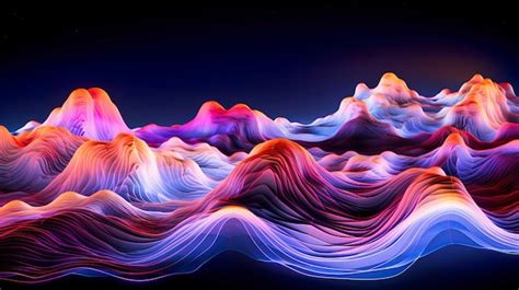 Premium Photo Wander The Landscapes Of Abstract Neon Mesh Terrains