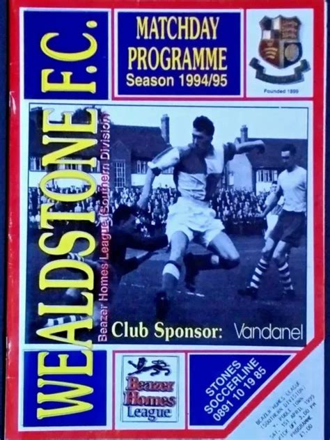 WEALDSTONE V POOLE Town 4 1 1992 Beazer Homes League 1 95 PicClick UK