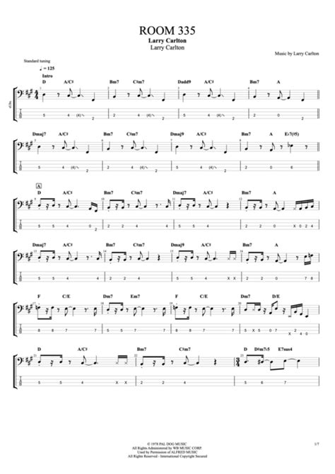 Room 335 Tab By Larry Carlton Guitar Pro Full Score Mysongbook