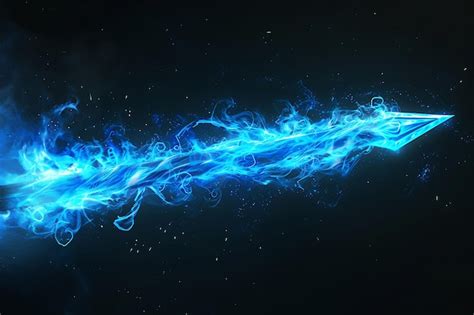 Premium Photo Fast Flying Blue And Cyan Glowing Magic Bolt