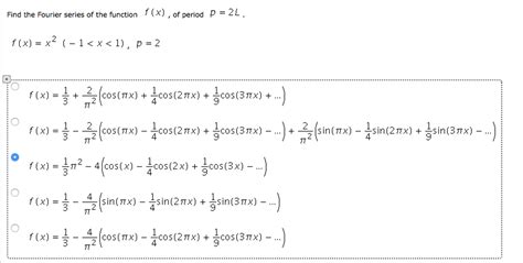 Solved Find The Fourier Series Of The Function F X Of
