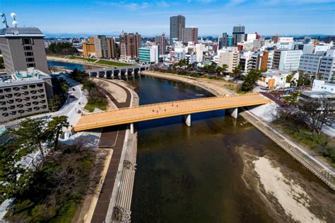桜城橋（空撮）｜フォトライブラリー｜ライブラリー｜岡崎おでかけナビ 岡崎市観光協会公式サイト