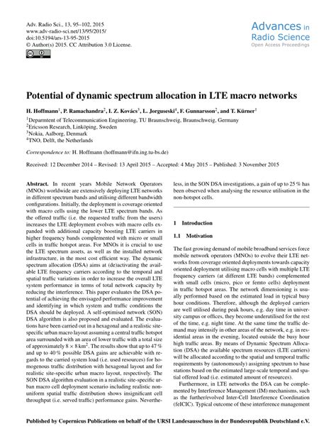 Pdf Potential Of Dynamic Spectrum Allocation In Lte Macro Networks