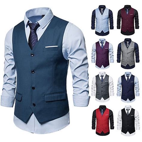 Mens Vest Gilet Street Business Daily Fall Regular Coat Regular Fit