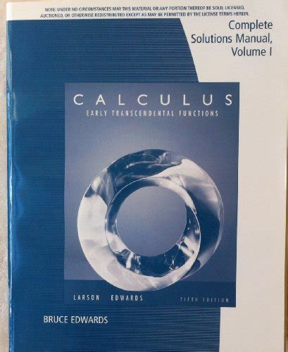 Calculus Early Transcendental Functions Complete Solutions Manual Volume I 5th Edition Ron