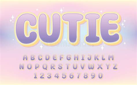 Decorative Cutie Font And Alphabet Vector Design Stock Vector