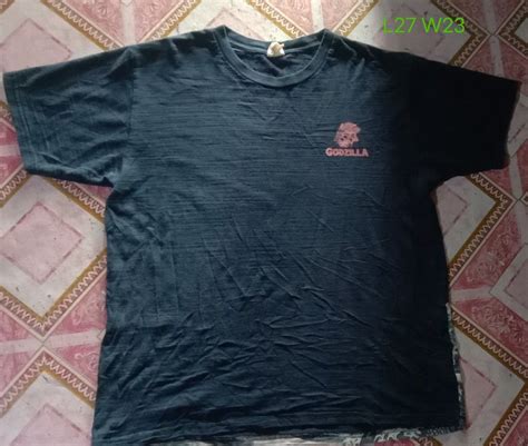 Vintage Godzilla Shirt Navy Blue Mens Fashion Tops And Sets Formal