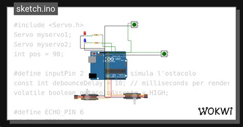 Cancello Interrupt Debounce Ino Wokwi ESP32 STM32 Arduino Simulator
