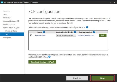 Configure Hybrid Azure AD Join Using AAD Connect