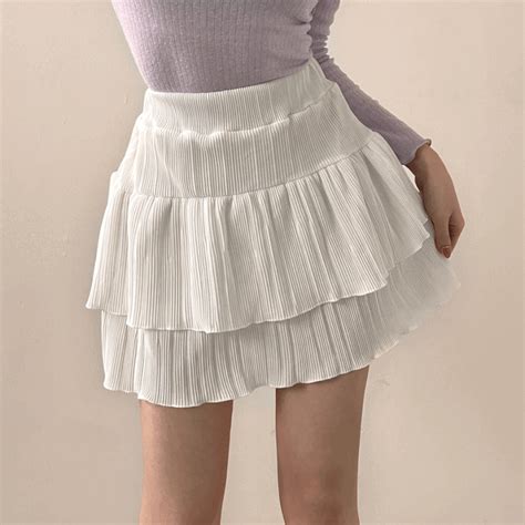 속바지o하늘하늘~ 캉캉 티어드 주름 미니스커트 에이블리