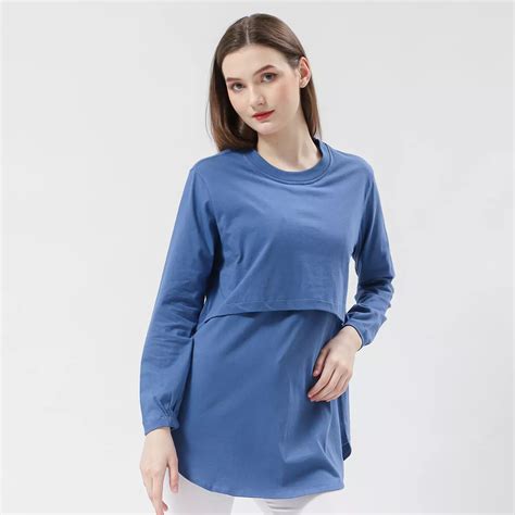 Jual Nyonya Nursing Wear Diza Denim Blue Baju Ibu Hamil Dan Menyusui