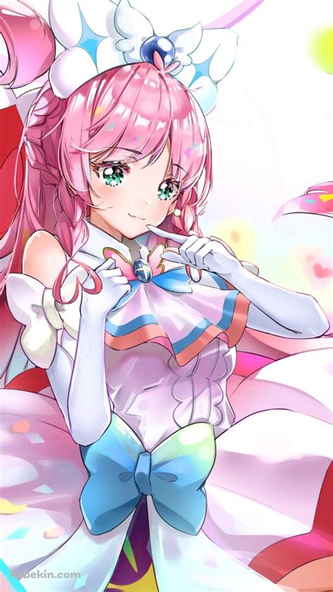 かわいい虹ヶ丘ましろ キュアプリズム ひろがるスカイ プリキュア イラスト ファンアートのAndroid用のスマホ壁紙 720