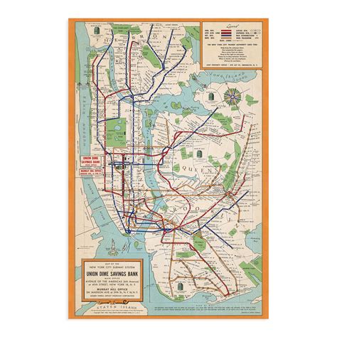 Historix Vintage 1954 New York City Subway Map Poster 24 X 36 Inch Vintage Map Wall Art New