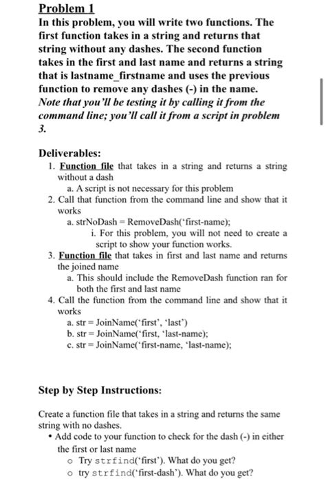 Solved Problem 1 In This Problem You Will Write Two