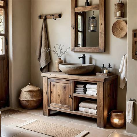 Solid Wood Bathroom Vanity And Open Towel Storage Soxyape