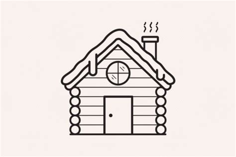 Log Cabin Outline Icon Graphic By Sargatal · Creative Fabrica