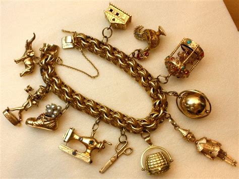 Wonderfully Rare Vintage Charm Bracelet At 1stDibs Vintage Gold Charm Bracelet Vintage Charm
