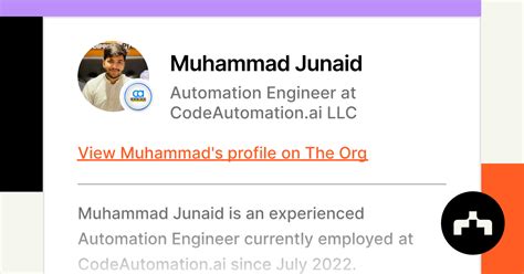 muhammad junaid automation engineer at codeautomation ai llc the org