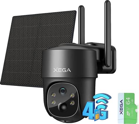 Caméra de sécurité cellulaire solaire Xega 4G LTE avec carte SIM et