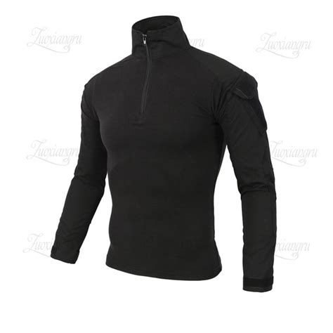 Men Summer Army Combat Tactical T Shirt Military Camouflage Long Sleeve