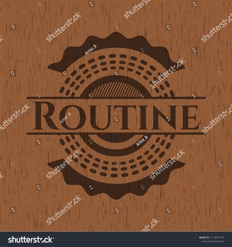 Routine Retro Style Wood Emblem Stock Vector Royalty Free 1114614170