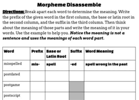 Morpheme Practice Disassemble Ad Post Pro By Creativity In Teaching