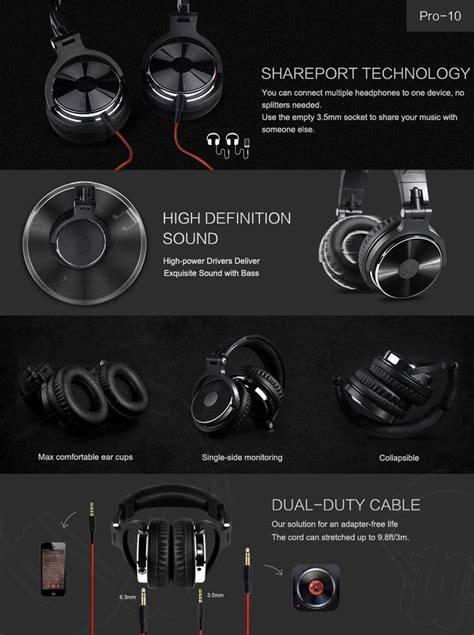OneOdio Wired Over Ear Headphones Studio Monitor Mixing DJ Stereo Headsets With Mm Neodymium