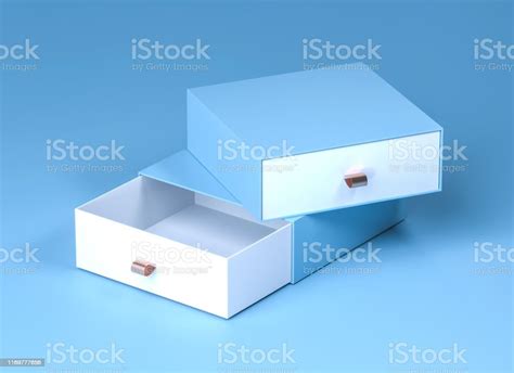상자 모형 두 개의 빈 상자와 우아한 파란색 브랜딩 모형 프리미엄 제품을 위한 고급 포장 상자 빈 열린 사각형 상자입니다 3d