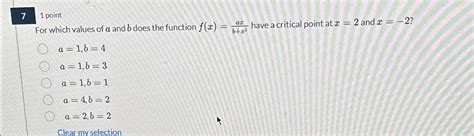 Solved 71 ﻿pointfor Which Values Of A And B ﻿does The