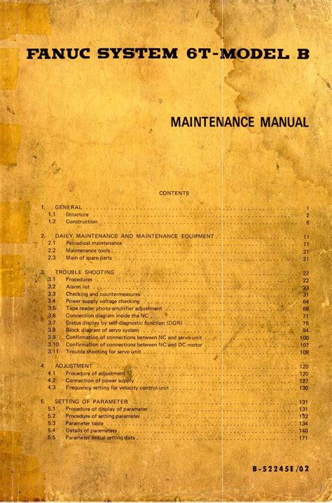 Fanuc 6t Model B Maintenance Manual Documents And Forms Manuals
