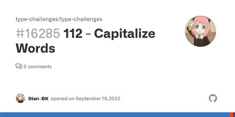 112 Capitalize Words · Issue 16285 · Type Challengestype Challenges
